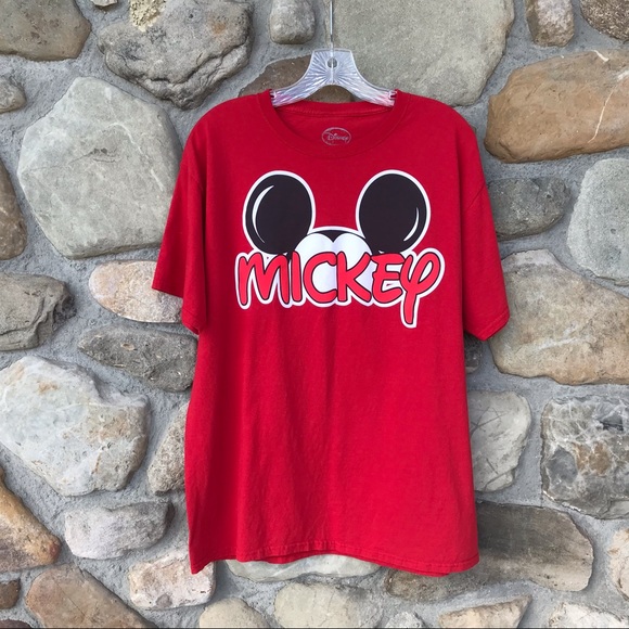 Disney | Shirts | Disney Mickey Mouse Tshirt Size 4244 Red | Poshmark
